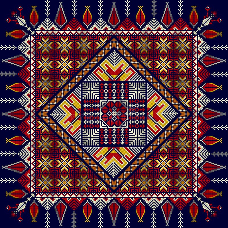 Traditional Palestinian Embroidery Pattern 25 Stock Vector ...