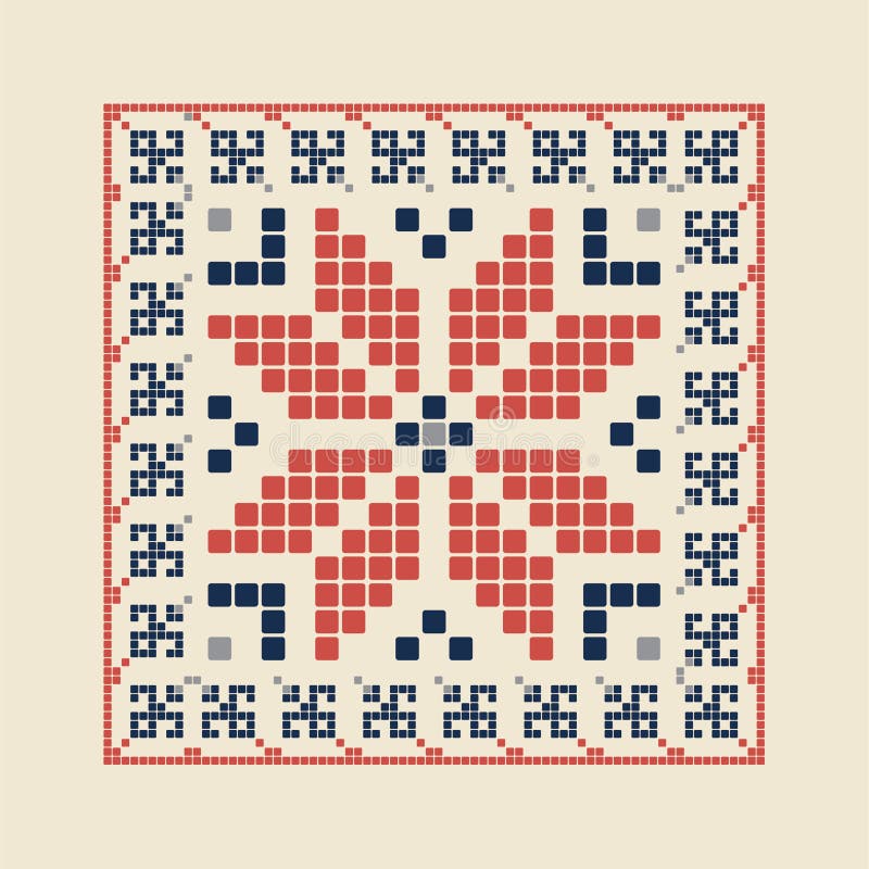 Traditional Palestinian Embroidery Pattern. Stock Vector - Illustration ...