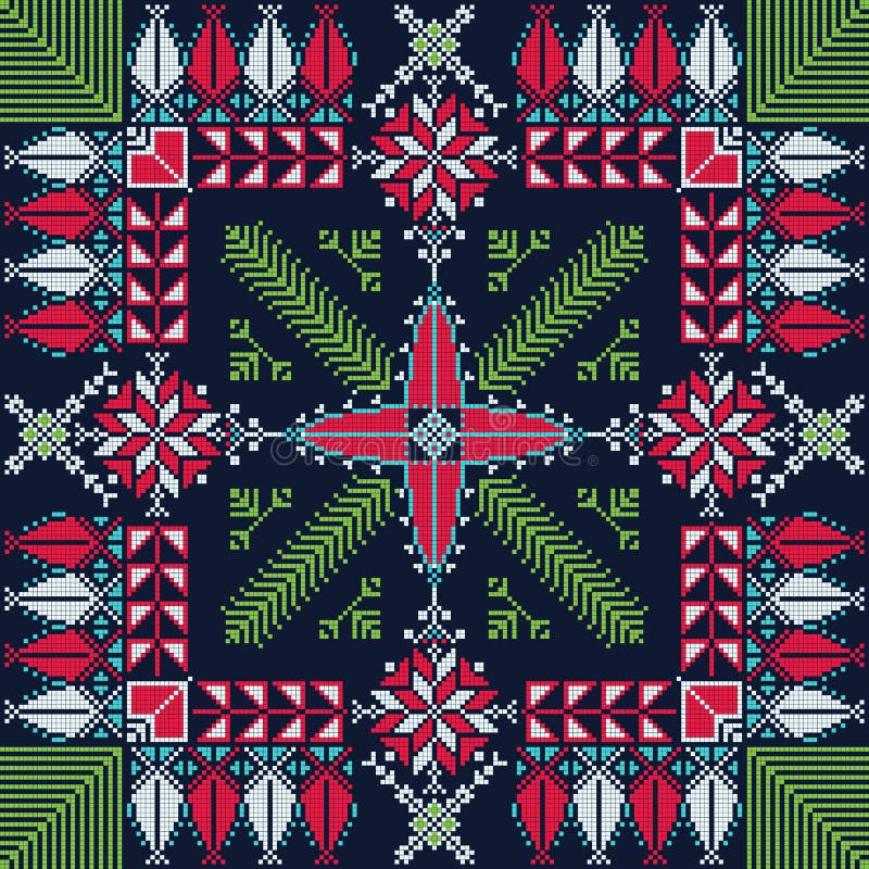 Traditional Palestinian Embroidery Pattern 1 Stock Vector ...