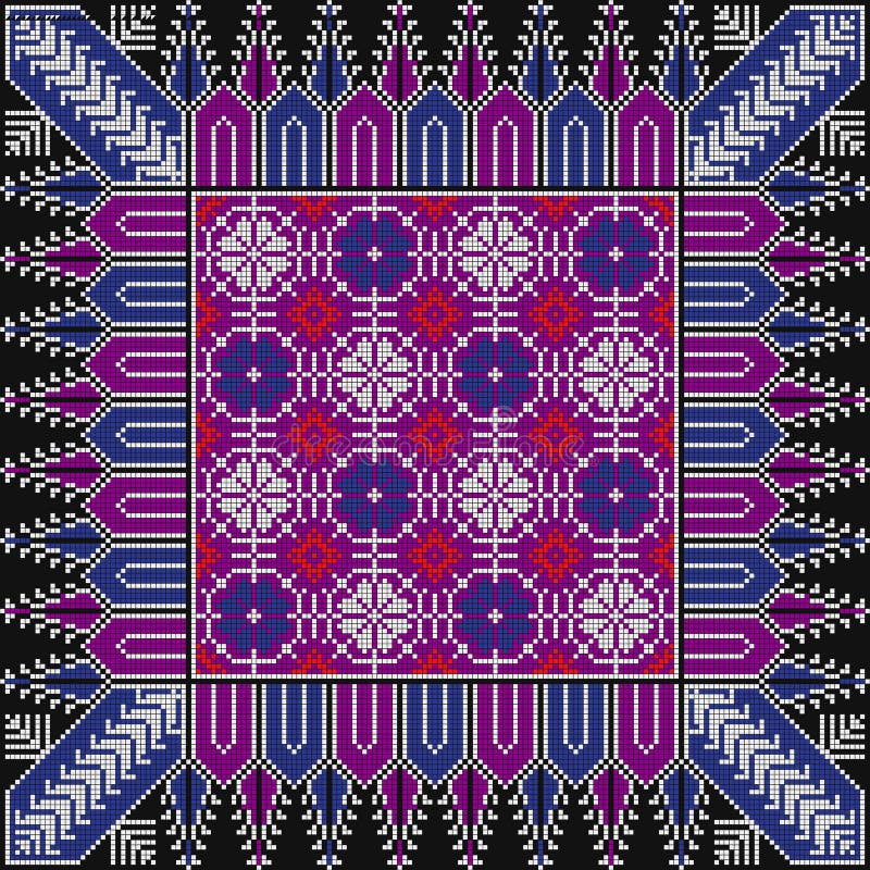 Traditional Palestinian Embroidery Pattern 10 Stock Vector ...