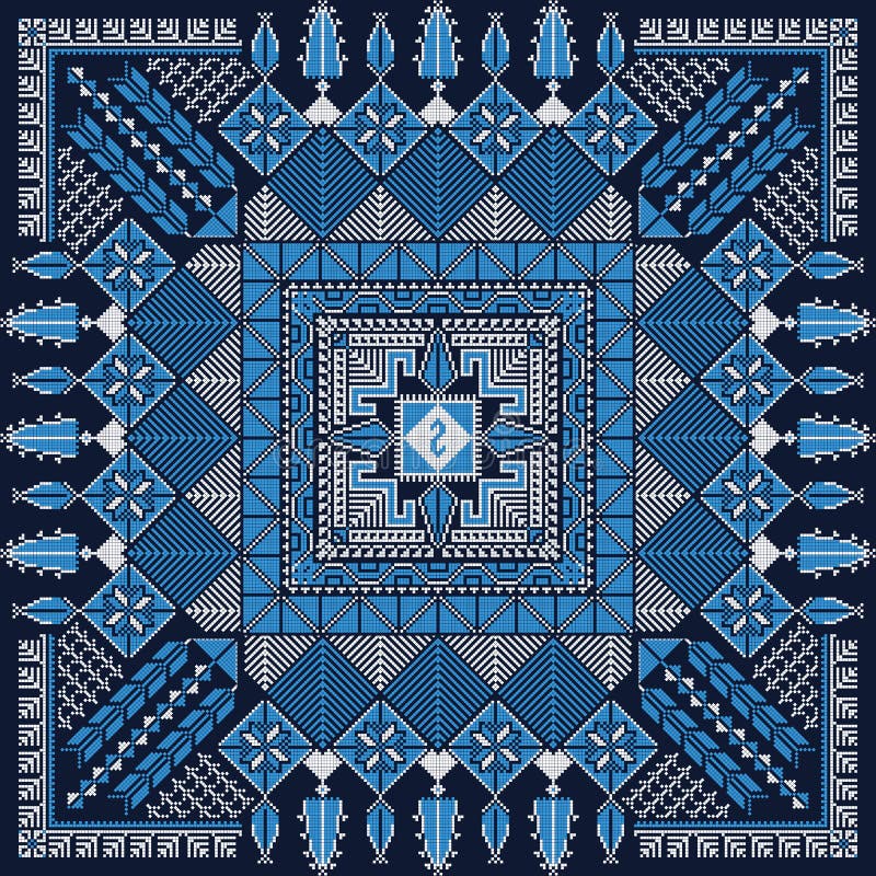 Traditional Palestinian Embroidery Pattern Snail. Stock Vector ...