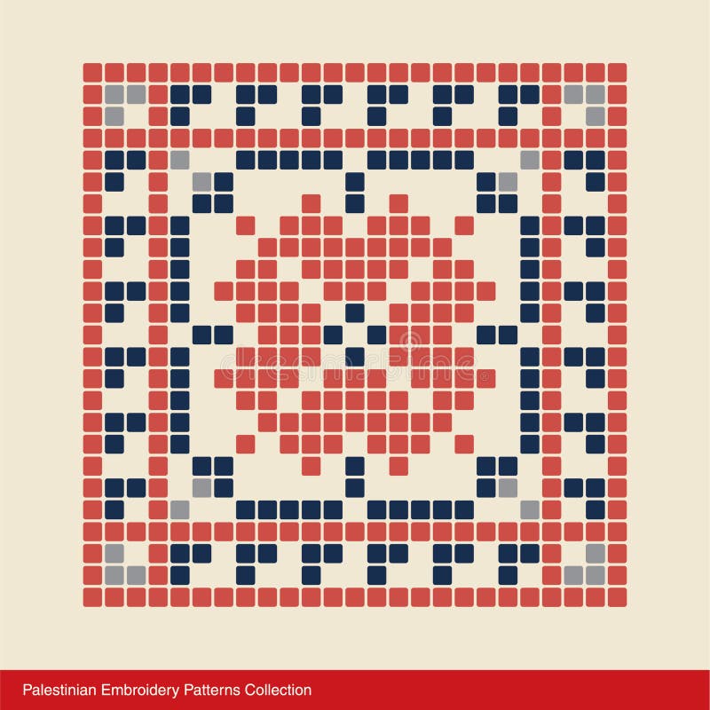 Traditional Palestinian Embroidery Patterns Hawthorn. Stock Vector ...