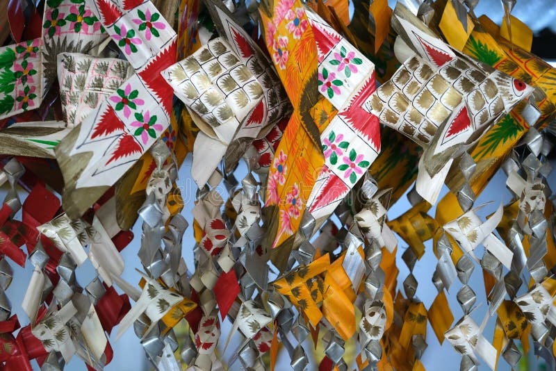 Traditional Palm Leaf Fish Mobile. Stock Image - Image of hanging ...
