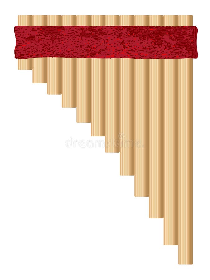 Traditional Pan Pipes Outline Drawing Stock Vector - Illustration of ...