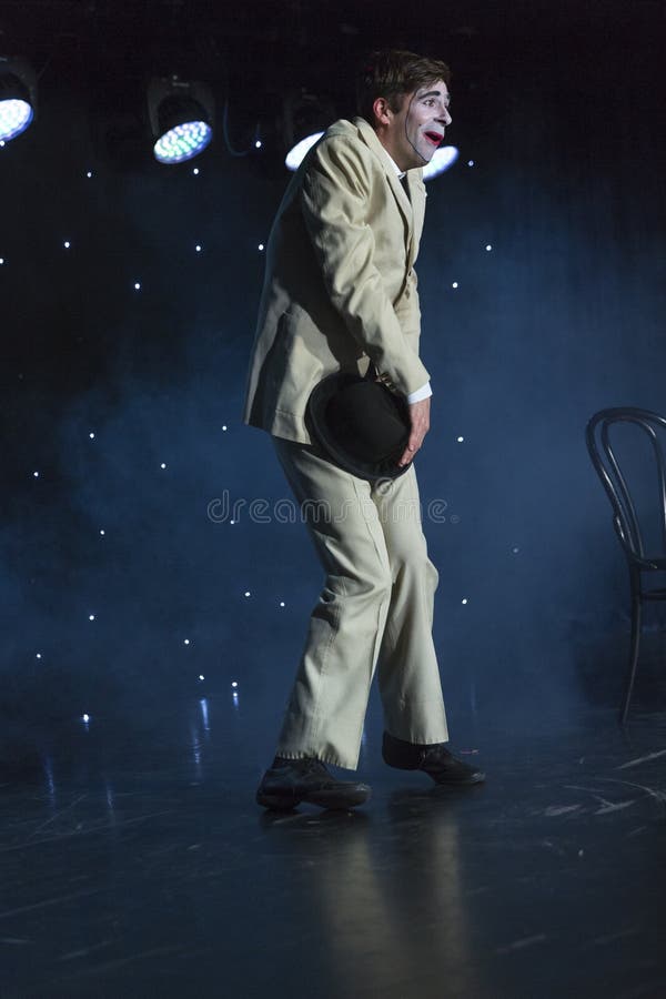 Pantomime Performer with Painted Face Stock Image - Image of ...