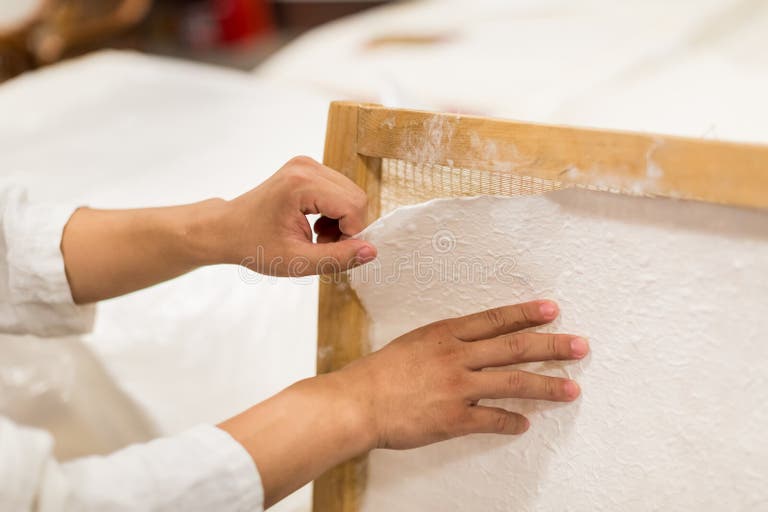 The Traditional Papermaking Stock Photo - Image of indoor, form: 36583078