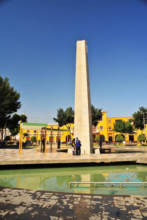Traditional Parade Ground with a Monument and Water Fountain Editorial ...