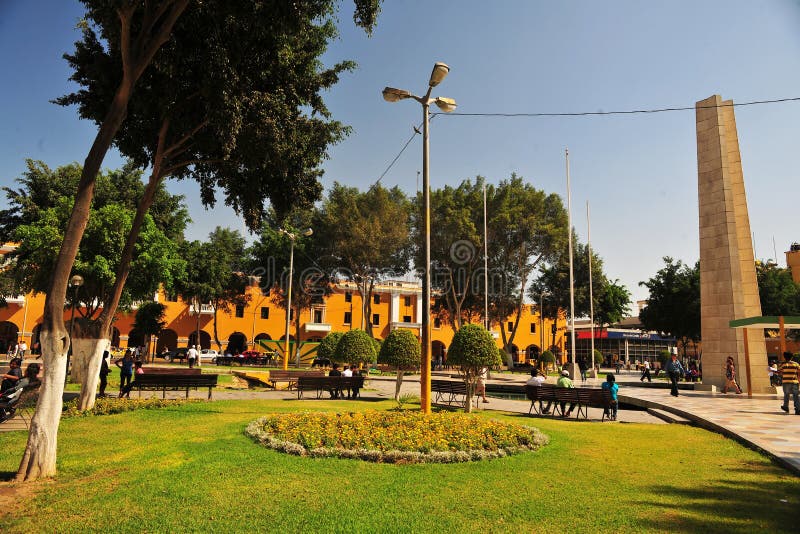 Traditional Parade Ground with a Monument and Water Fountain Editorial ...