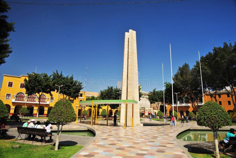 Traditional Parade Ground with a Monument and Water Fountain Editorial ...