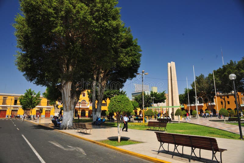 Traditional Parade Ground with a Monument and Water Fountain Editorial ...