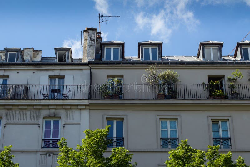 Traditional Paris rooftop stock photo. Image of classic - 55677778