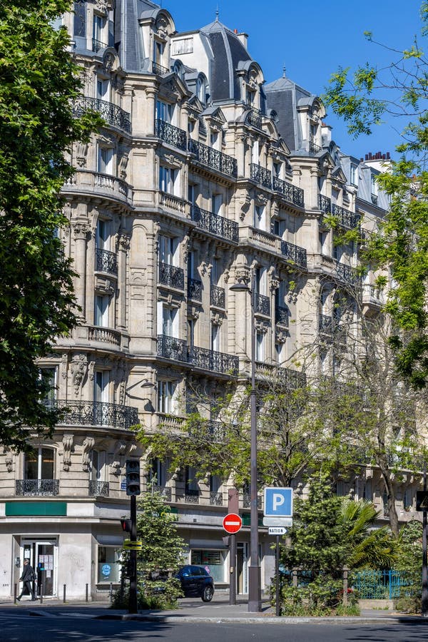 Traditional Parisian Building Facade in Spring - Tourism Stock Photo ...