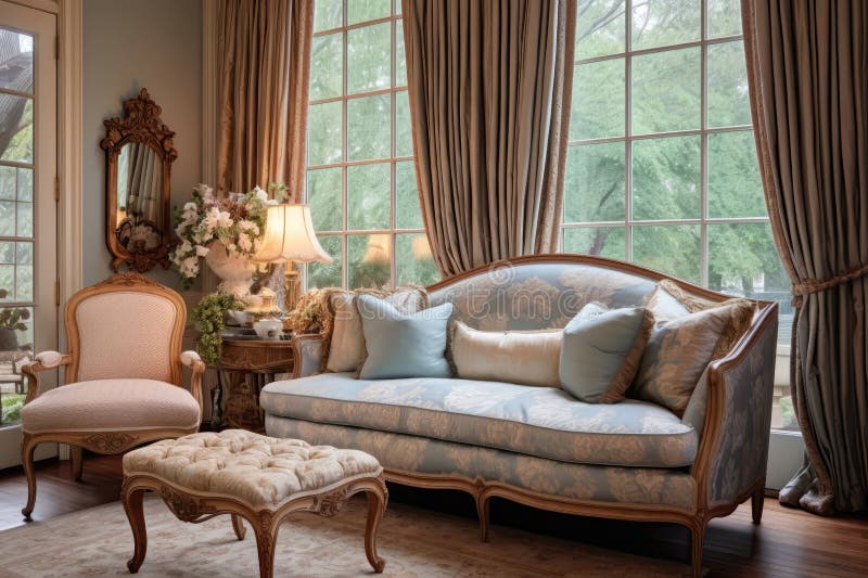 Traditional Parlor with Plush Seating and Antique Accents Traditional ...