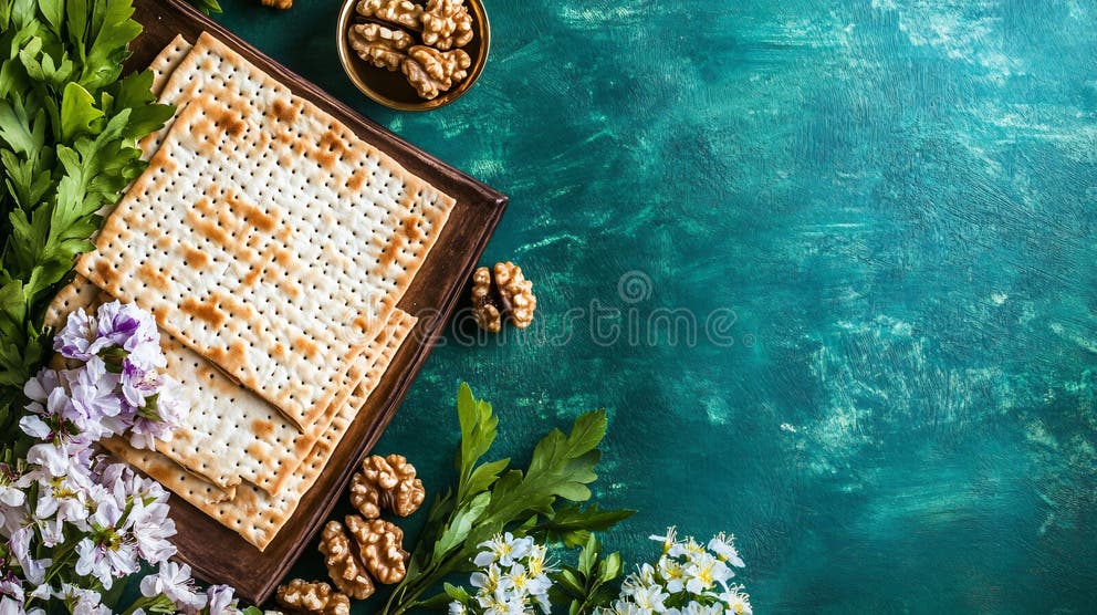 Traditional Passover Items Flat Lay Image for Seder Table Celebration ...