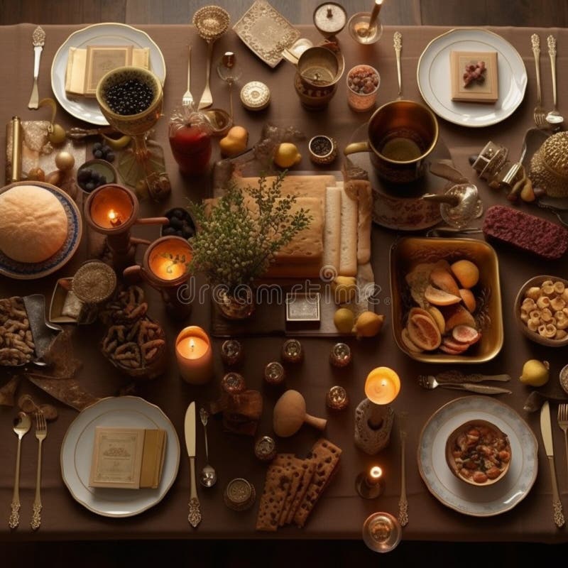 Traditional Passover Seder Table Stock Image - Image of beautifully ...