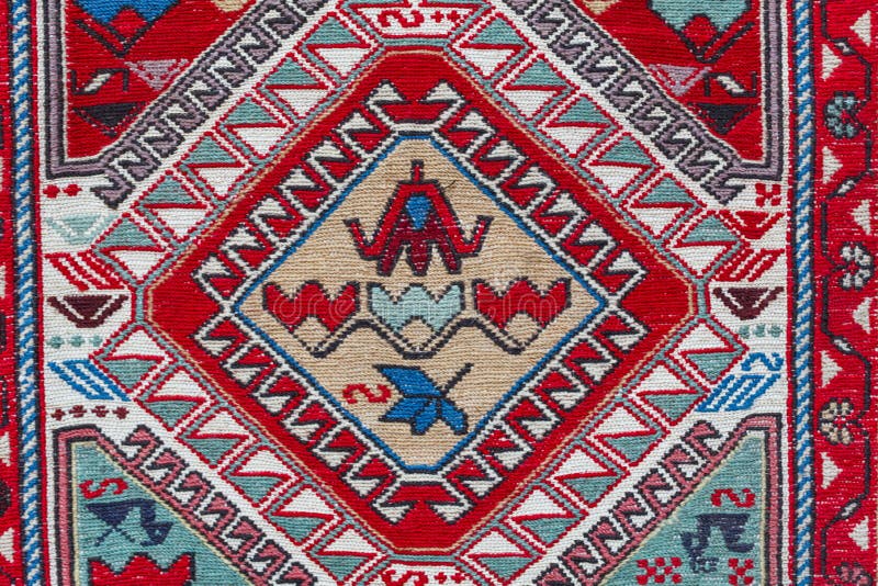 The Traditional Patterns on Georgian Rug Stock Image - Image of ...