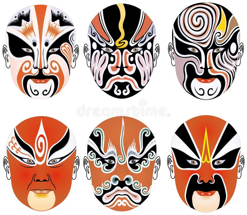 Traditional Peking Opera Masks Stock Vector - Illustration of ...