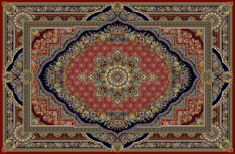 Traditional Persian Textile Print Arrangement Stock Illustration ...