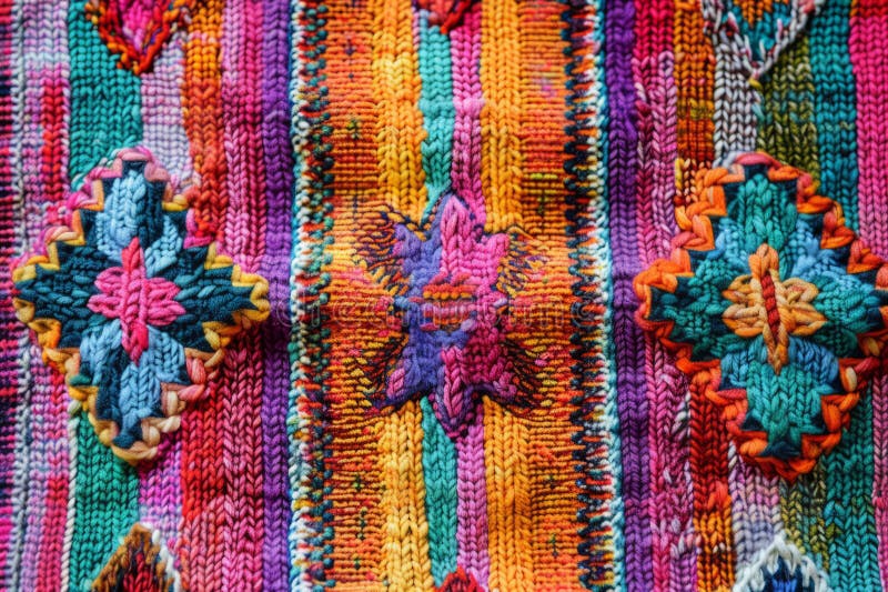 Traditional Peruan Textiles Featuring Intricate Patterns and Bold ...