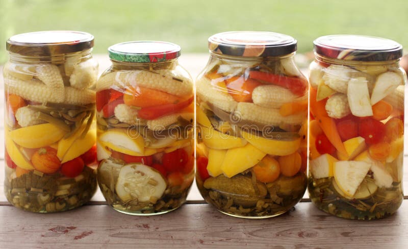 Traditional Pickles of Various Vegetables Stock Image - Image of jars ...