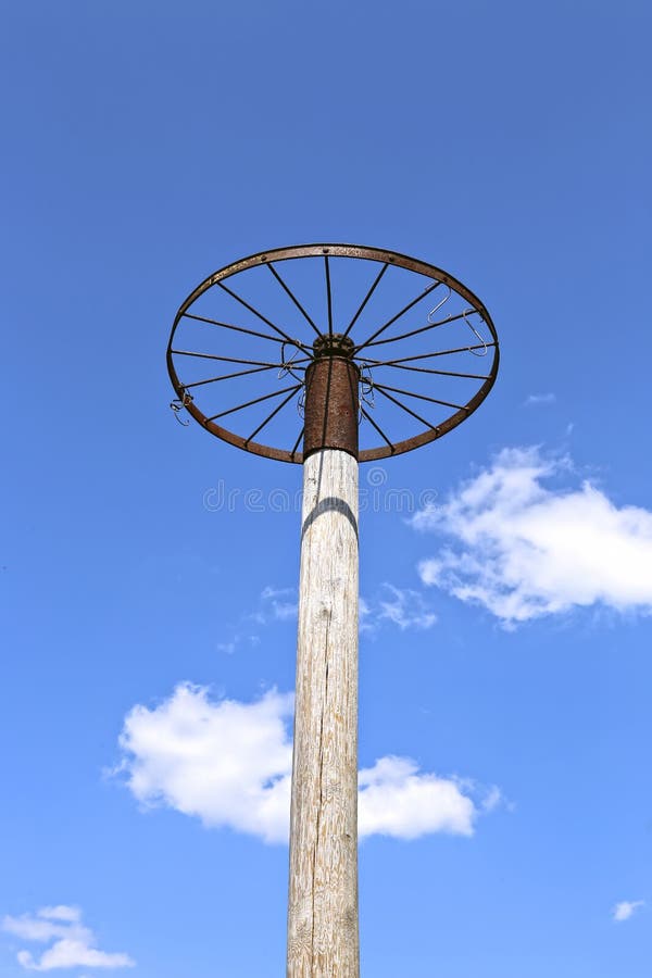 Traditional Pillar with Wheel for the Celebration of Shrovetide Stock ...