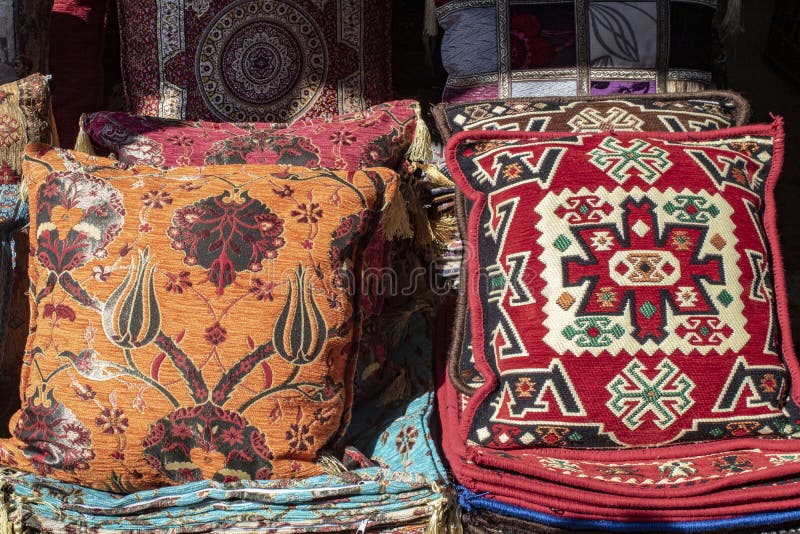 Traditional Pillow Types and Patterns Stock Photo - Image of embroidery ...