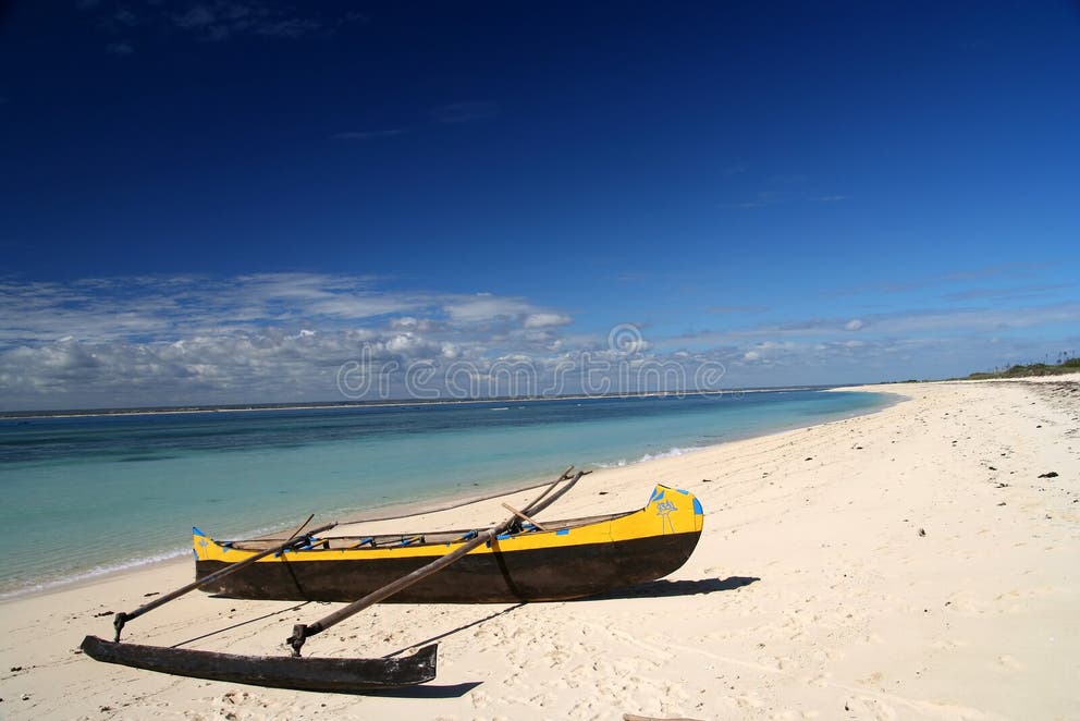 Traditional pirogue stock photo. Image of seafront, blue - 17612814