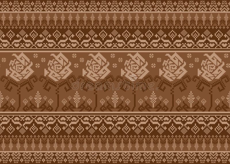 Traditional Pixel Tribal Pattern Textile Stock Vector - Illustration of ...