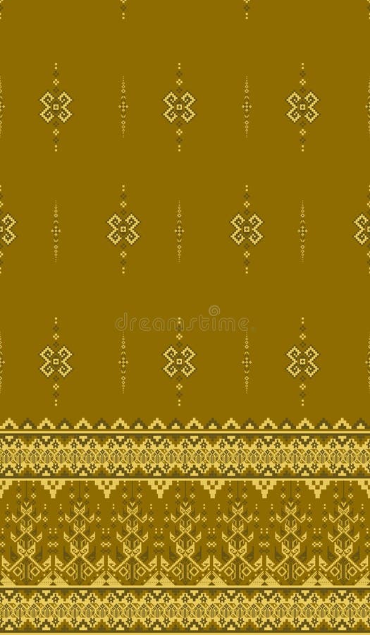 Traditional Pixel Tribal Pattern Textile Stock Vector - Illustration of ...