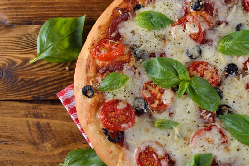 Traditional pizza stock photo. Image of tomato, appetizer - 148388644