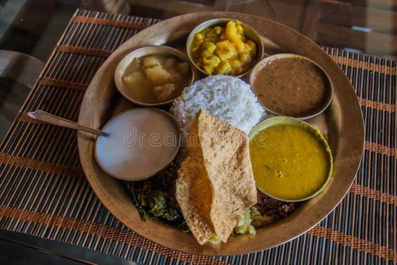 Traditional Platter from Assam (Assamese Thali), Ind Stock Photo ...