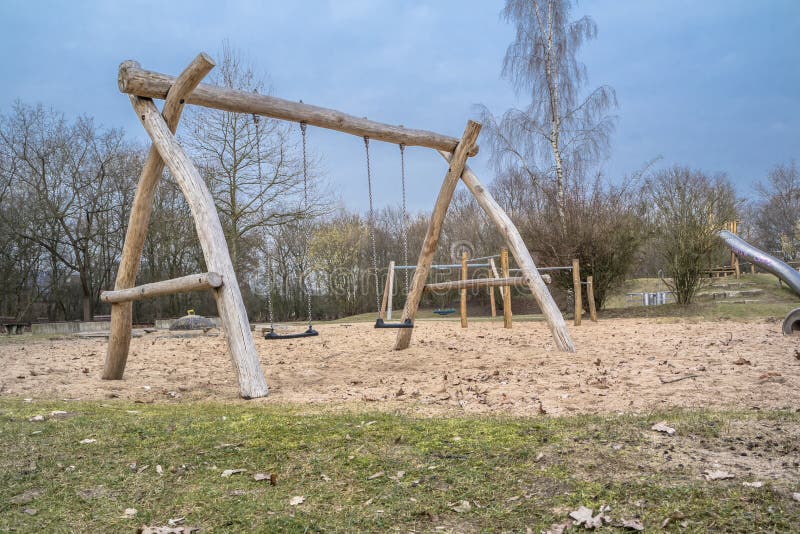 Traditional Playground in a Town Stock Image - Image of climbingframe ...