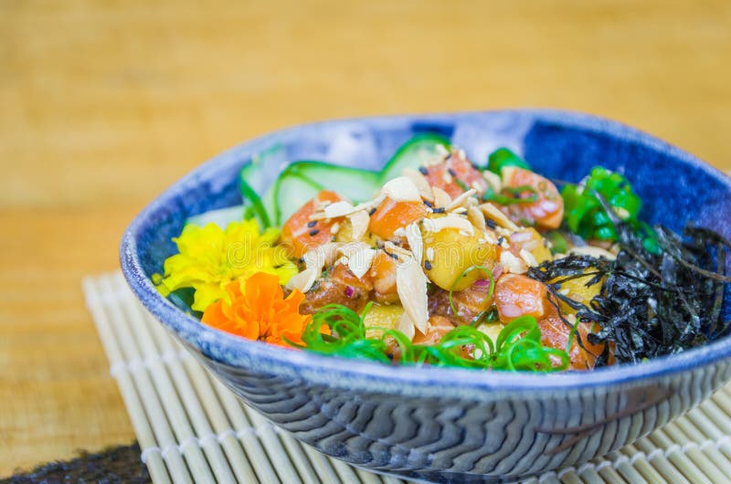 Traditional poke stock photo. Image of avocado, dressing - 210286084