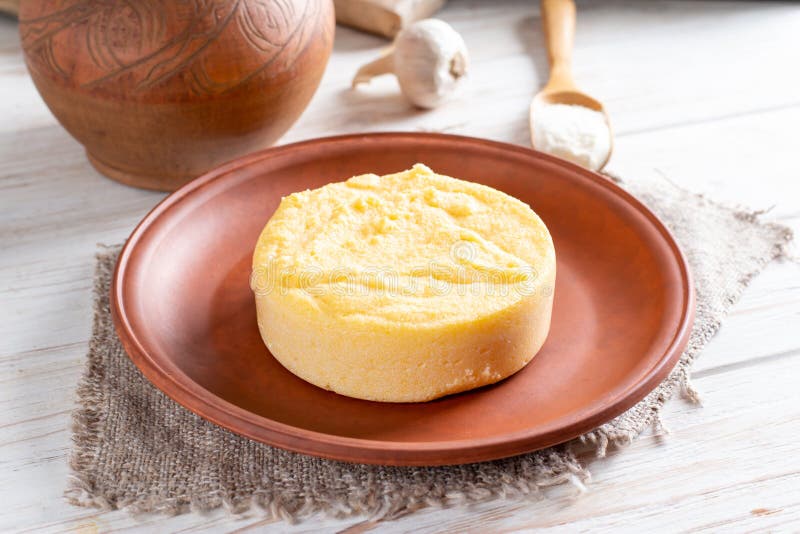 Traditional Polenta on a Wooden Table Stock Photo - Image of italian ...
