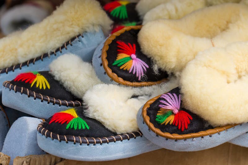 Traditional Polish Boots in Market Stock Photo - Image of warm, outdoor ...