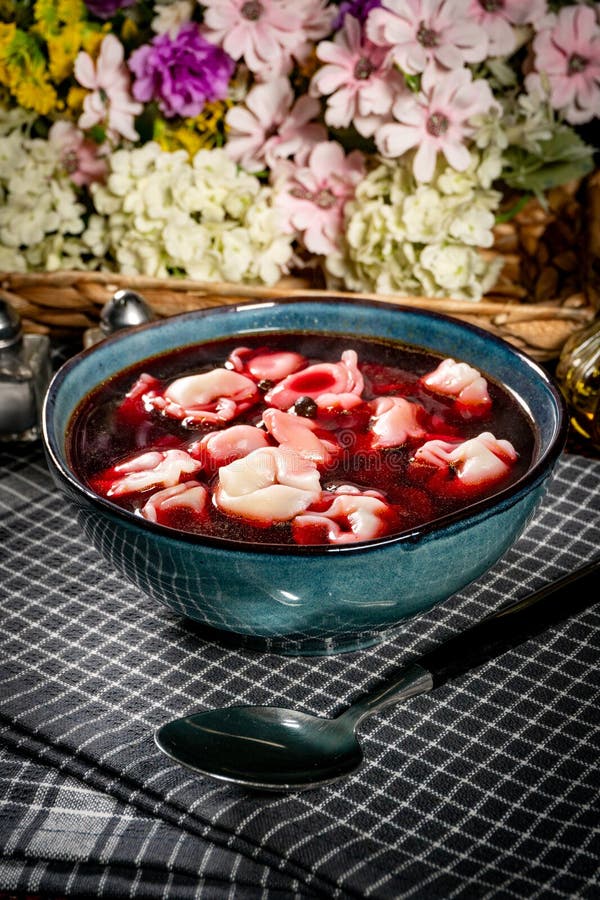 Traditional Polish Clear Red Borscht Stock Image - Image of bowl, soup ...