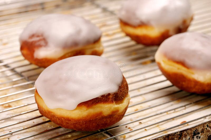 Traditional Polish Donuts with Jam on Fat Thursday Stock Image - Image ...