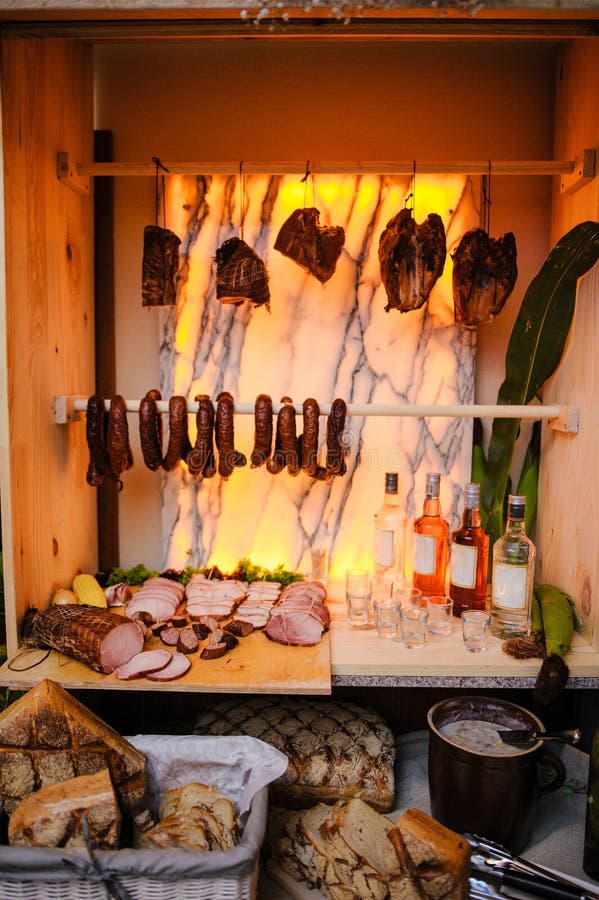 Traditional Polish Rural Table with Food at the Wedding Stock Image ...