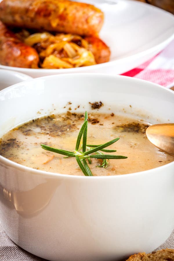 Traditional Polish Soup Sourdough. Stock Photo - Image of horseradish ...