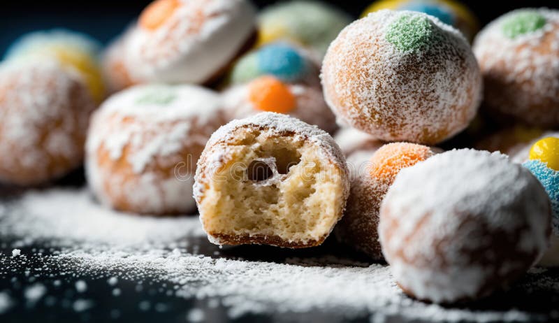 Traditional Polish Sweets Doughnuts . Generative Ai Stock Illustration ...