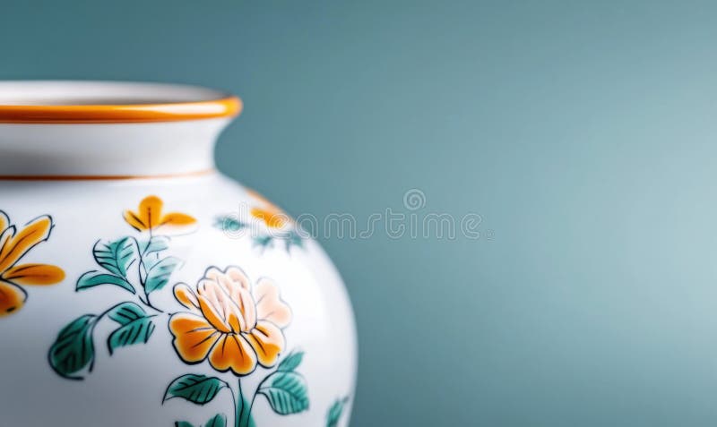 Traditional Porcelain Vase with Floral Patterns Stock Illustration ...