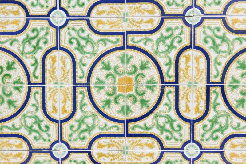Traditional Portuguese Azulejo Tile Pattern Stock Photo - Image of ...