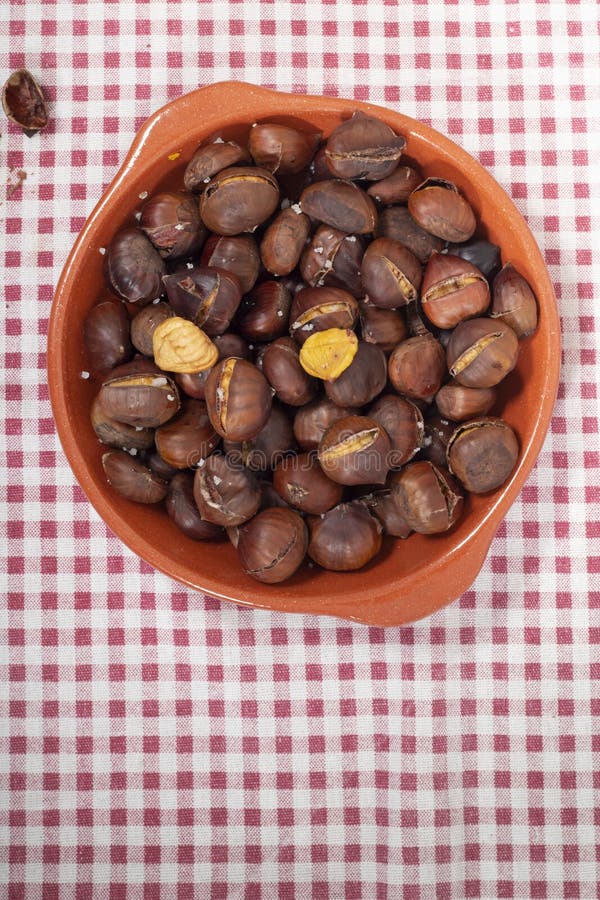 Traditional Portuguese Dish of Roasted Chestnuts Stock Image - Image of ...