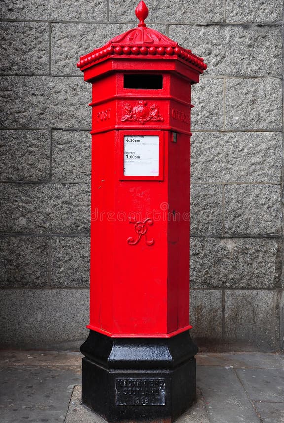 Traditional post box stock image. Image of pillar, modern - 23721631
