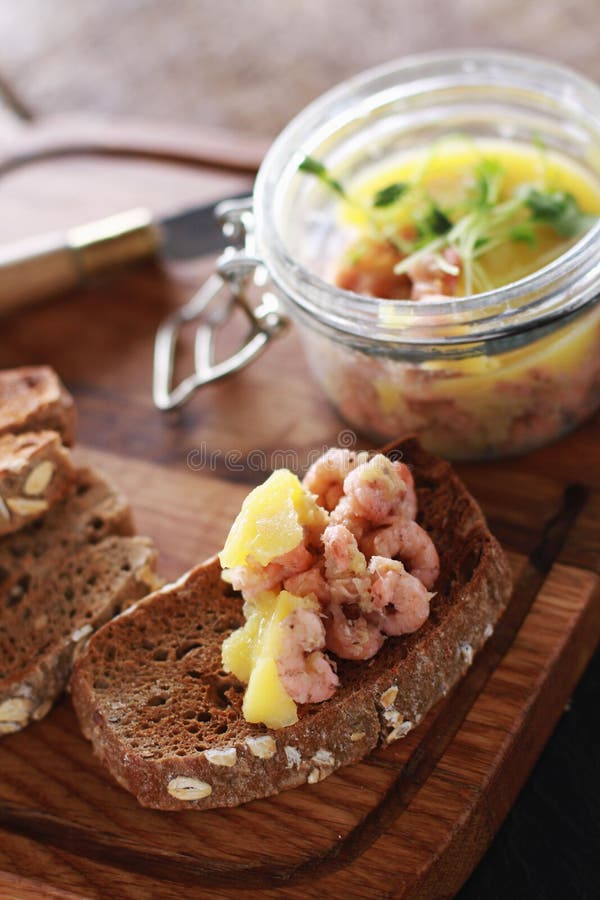 Traditional Potted Shrimp Appetizer Stock Image - Image of potted ...