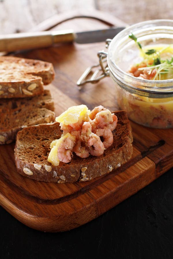 Traditional Potted Shrimp Appetizer Stock Image - Image of eating, food ...
