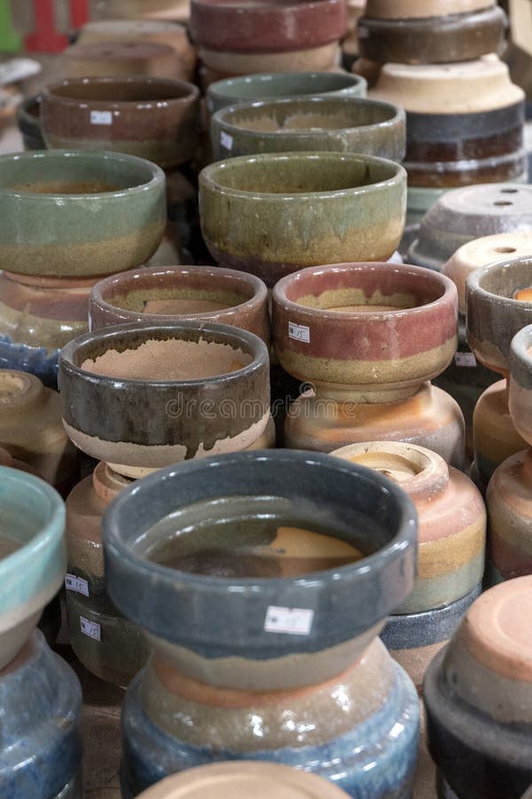 Traditional Pottery Workshop with Handmade Pottory Stock Photo - Image ...