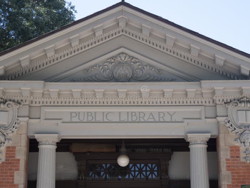 Classic Traditional Public Library Concrete Sign Stock Photos - Free ...