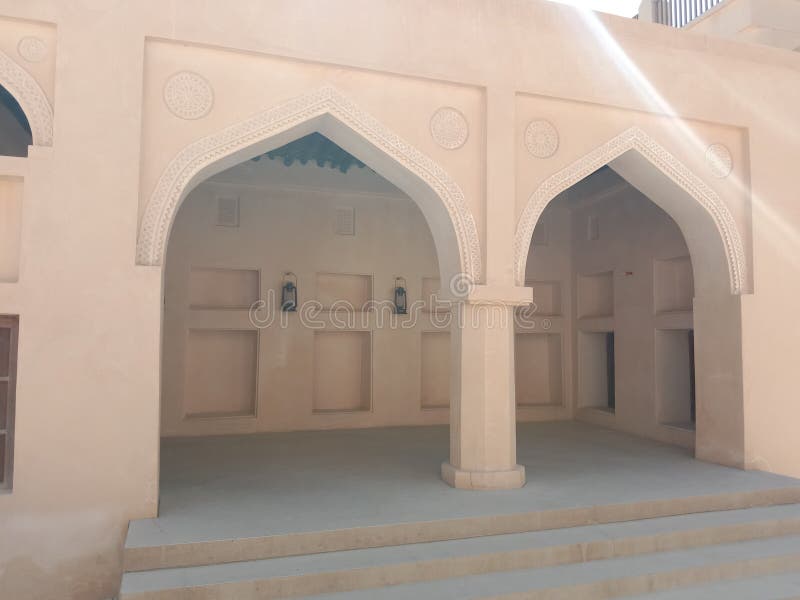 Traditional Qatari House, Doha Stock Photo - Image of column, facade ...
