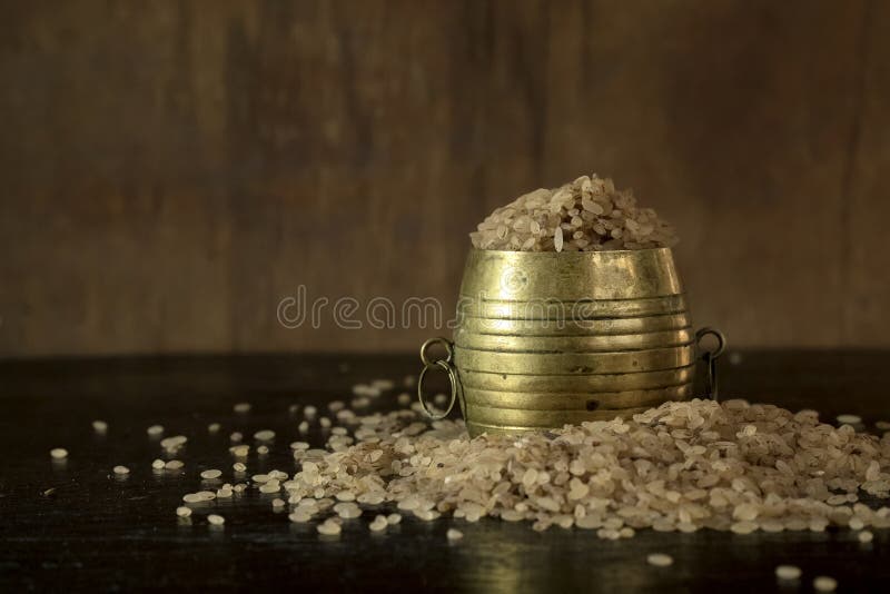 Rice in a Isolated Metal Container.container Full of Rice Stock Photo ...
